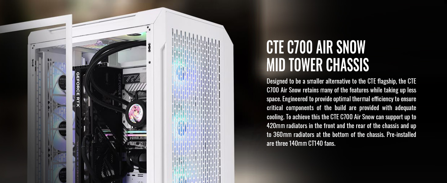 Thermaltake CTE C700 Air Snow Mid Tower with Centralized Thermal ...