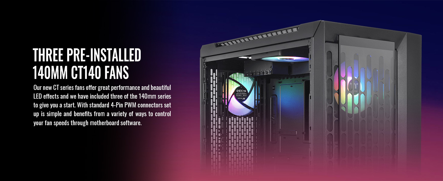 Thermaltake CTE C700 TG ARGB E-ATX Mid Tower Centralized Thermal Efficiency Design; 3x140mm ...