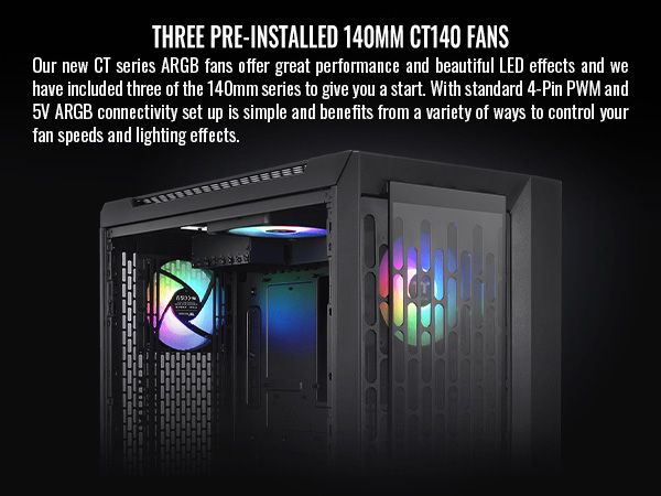 Thermaltake CTE C700 TG ARGB E-ATX Mid Tower Centralized Thermal Efficiency Design; 3x140mm ...