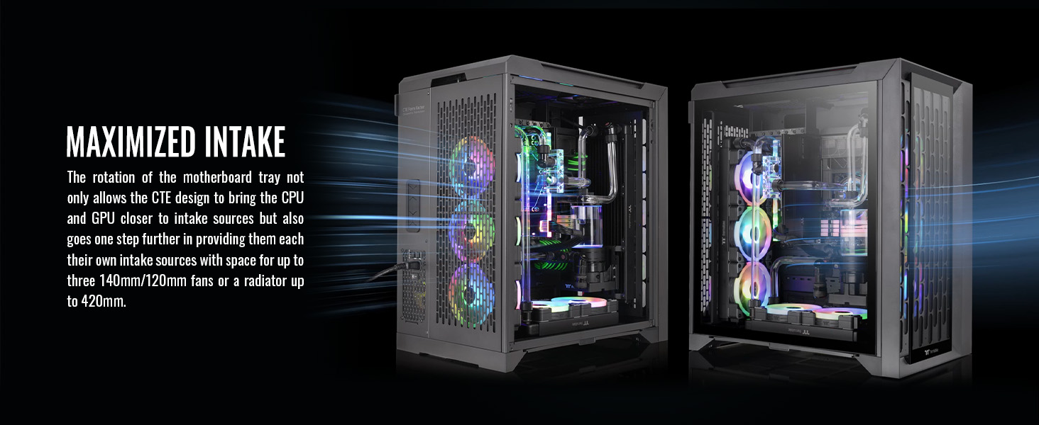 Thermaltake CTE C700 TG ARGB E-ATX Mid Tower Centralized Thermal Efficiency Design; 3x140mm ...