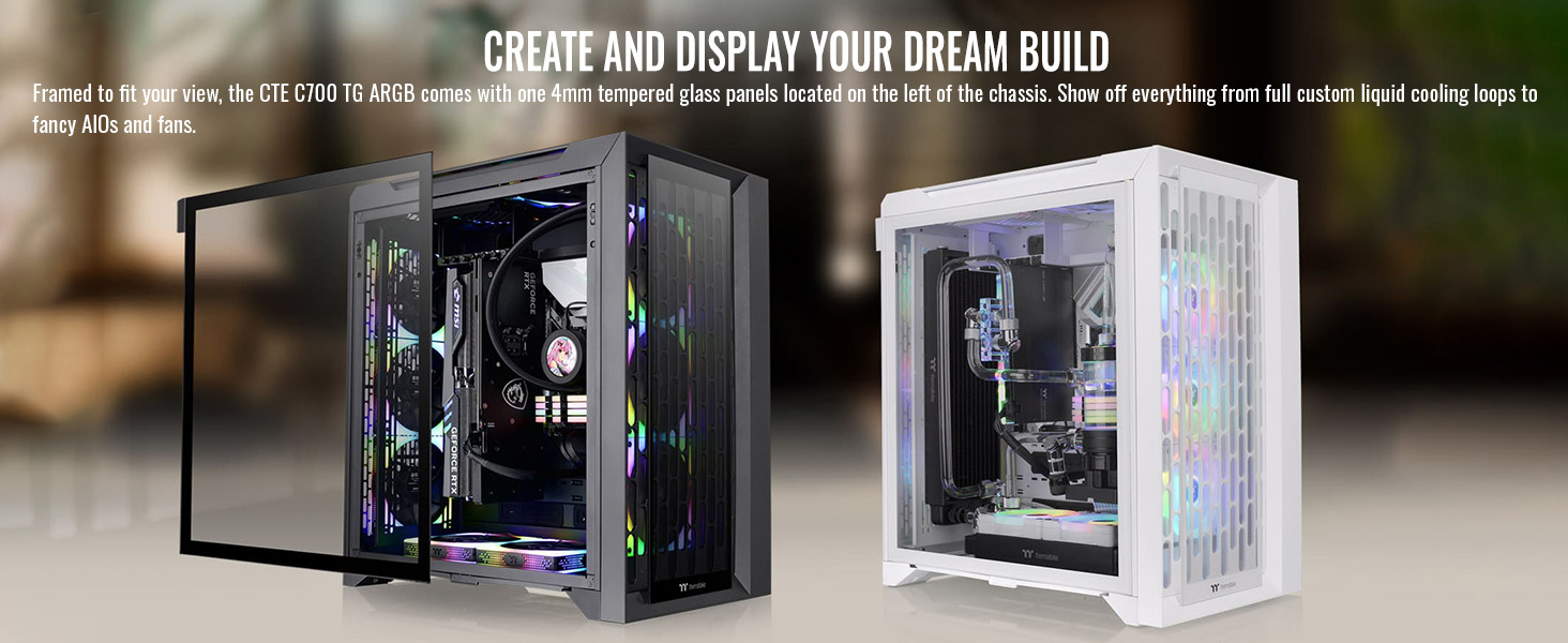 Thermaltake CTE C700 TG ARGB E-ATX Mid Tower Centralized Thermal Efficiency Design; 3x140mm ...
