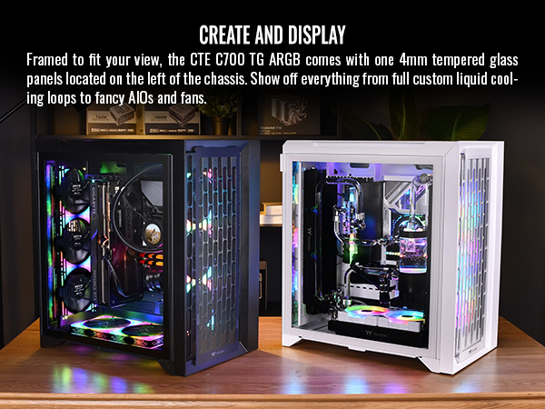 Thermaltake CTE C700 TG ARGB E-ATX Mid Tower Centralized Thermal Efficiency Design; 3x140mm ...