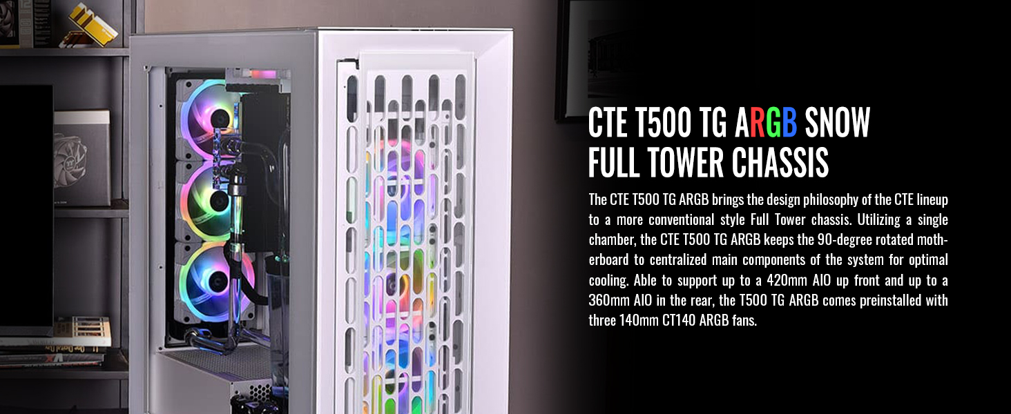 Thermaltake CTE T500 TG ARGB Snow E-ATX Full Tower with Centralized ...