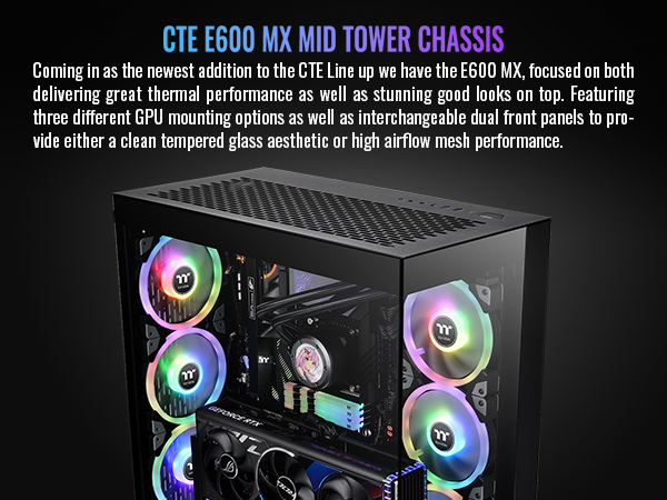 Thermaltake CTE E600 MX Black Mid Tower E-ATX Case with Centralized ...