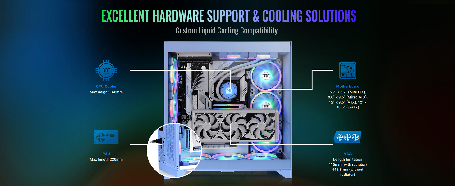 Thermaltake CTE E600 MX Hydrangea Blue Mid Tower E-ATX Case with ...