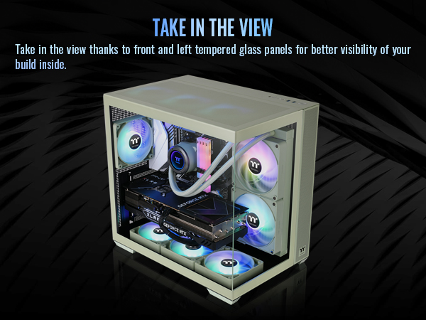 Thermaltake View 380 TG ARGB Matcha Green ATX Case; 4x120mm ARGB Fans ...