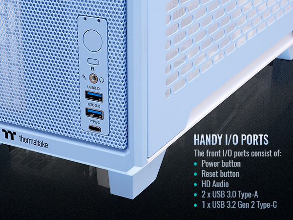 Thermaltake TR100 Mini-ITX Hydrangea Blue Computer Case CA-11A-00SFNN ...