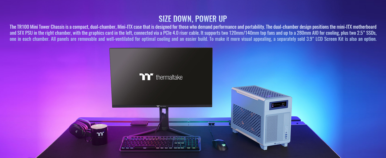 Thermaltake TR100 Mini-ITX Hydrangea Blue Computer Case CA-11A-00SFNN ...