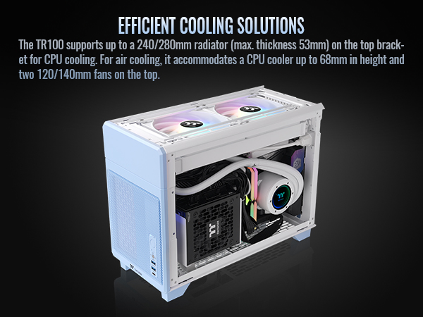 Thermaltake TR100 Mini-ITX Hydrangea Blue Computer Case CA-11A-00SFNN ...