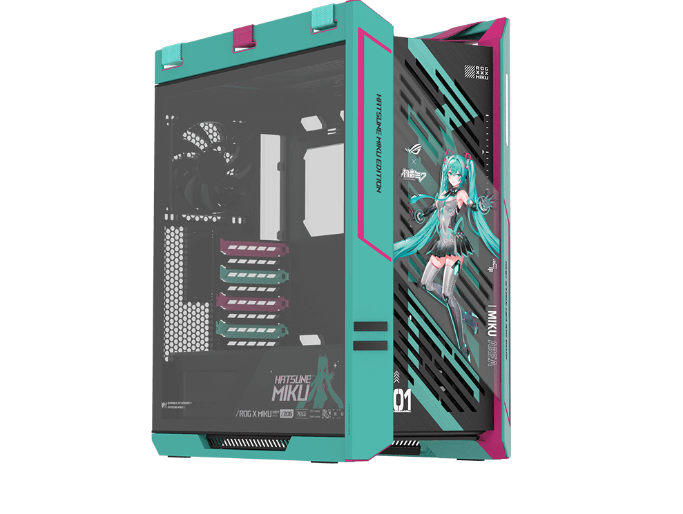 ASUS ROG Strix Helios II Hatsune Miku Edition Gaming PC Case, Dual ...