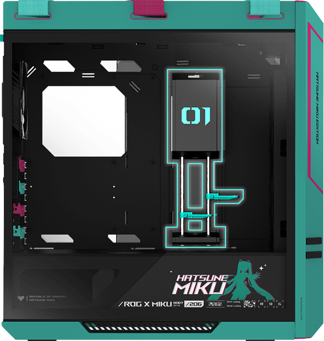 ASUS ROG Strix Helios II Hatsune Miku Edition Gaming PC Case, Dual ...