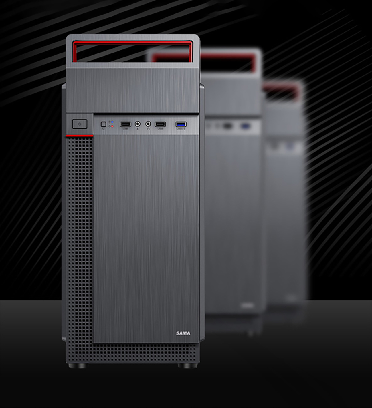 SAMA Sama-S88-BK Black ATX Mid Tower USB3.0 Computer Case w/3 x 120mm ...