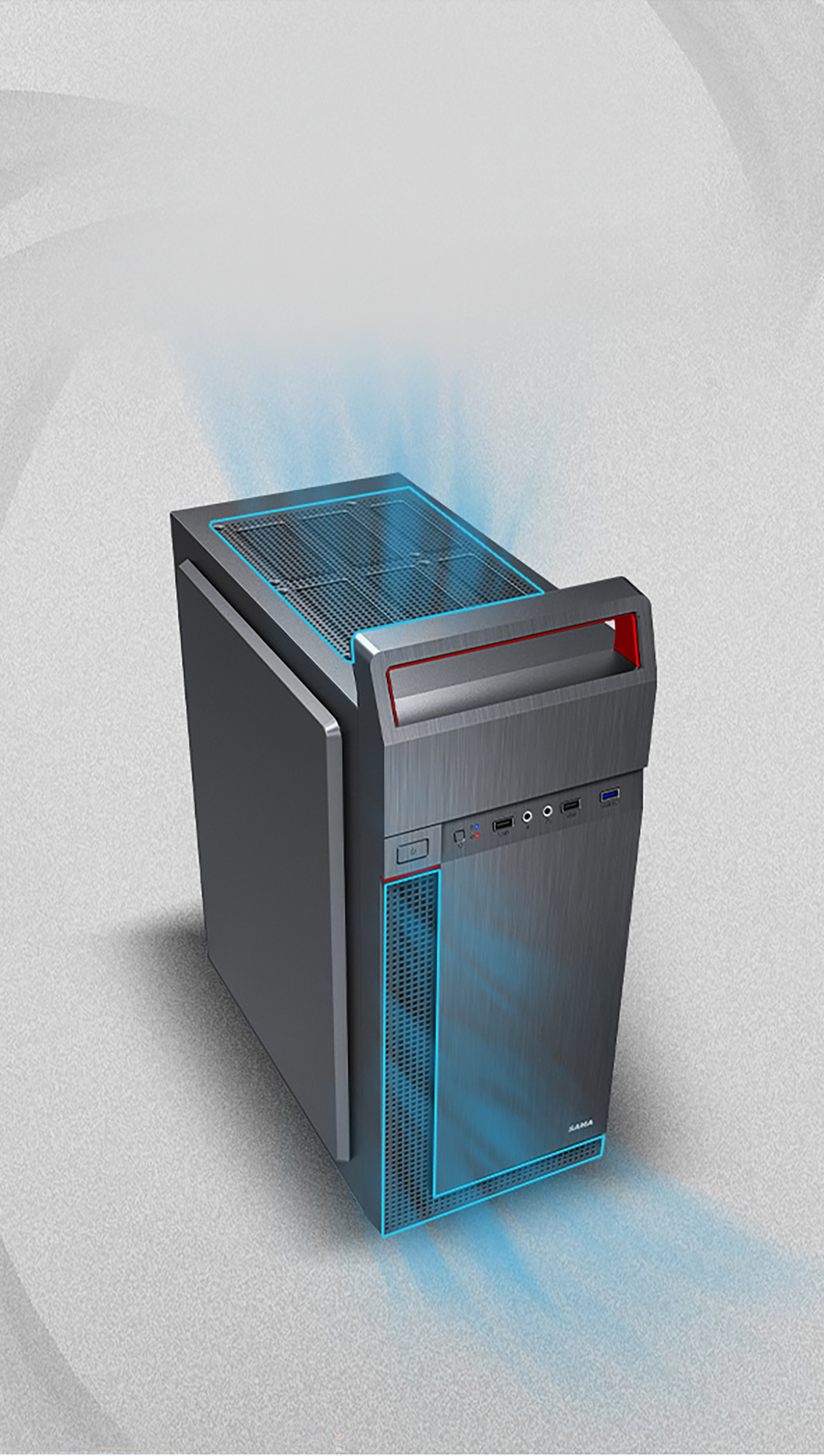 SAMA Sama-S88-BK Black ATX Mid Tower USB3.0 Computer Case w/3 x 120mm ...