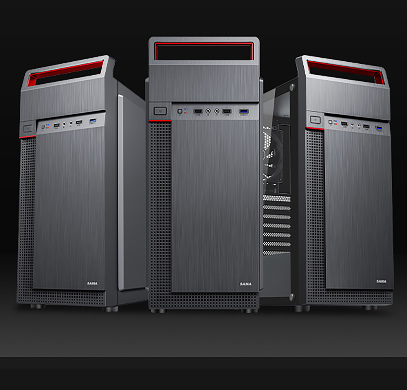 SAMA Sama-S88-BK Black ATX Mid Tower USB3.0 Computer Case w/3 x 120mm ...