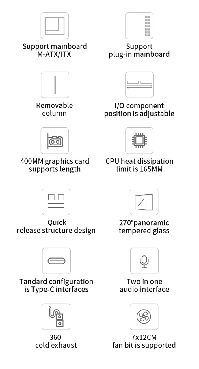 Sama AR01-RGB-BK Black Dual USB3.0 and Type C, Dual Tempered Glass ...