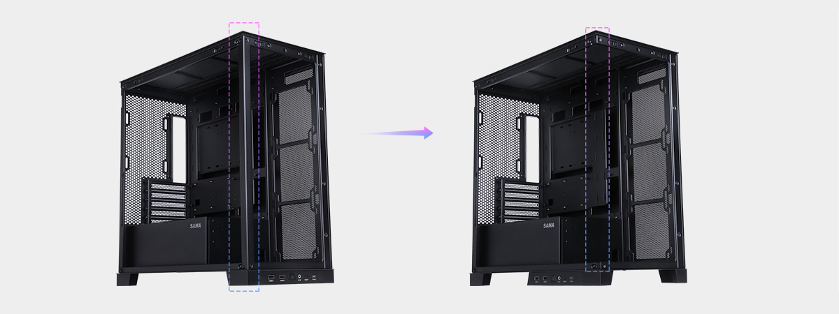 Sama AR01-RGB-BK Black Dual USB3.0 and Type C, Dual Tempered Glass ...