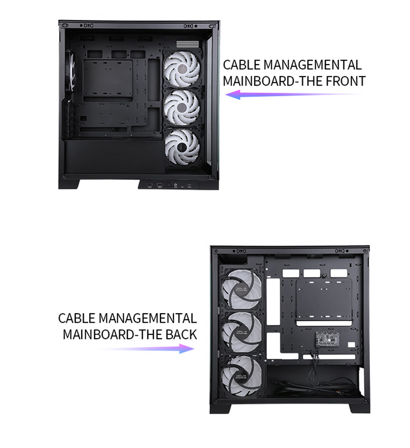 Sama AR01-RGB-BK Black Dual USB3.0 and Type C, Dual Tempered Glass ...