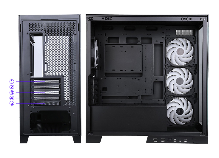 Sama AR01-RGB-BK Black Dual USB3.0 and Type C, Dual Tempered Glass ...