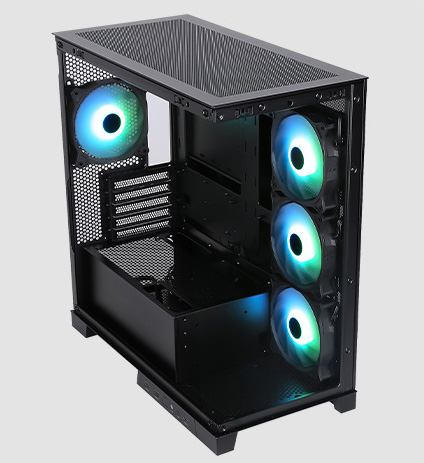 Sama AR01-RGB-BK Black Dual USB3.0 and Type C, Dual Tempered Glass ...