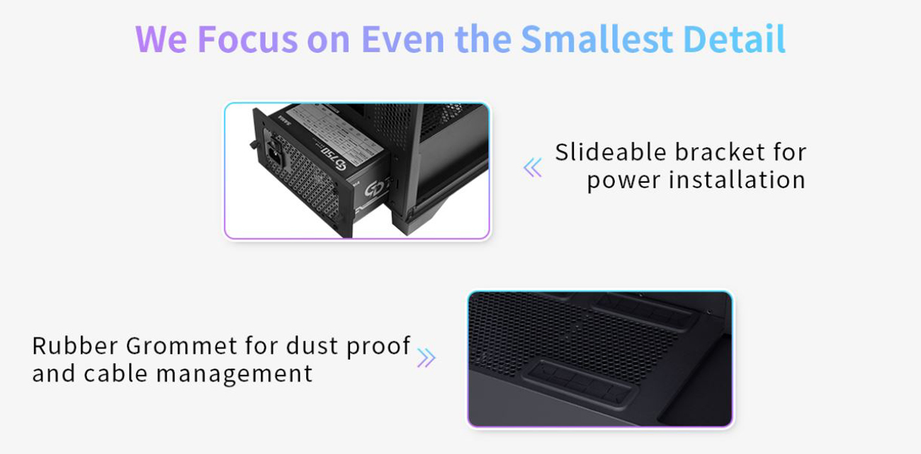 Sama TS01-RGB-BK Black Dual USB3.0 and Type C Tempered Glass ATX Full ...