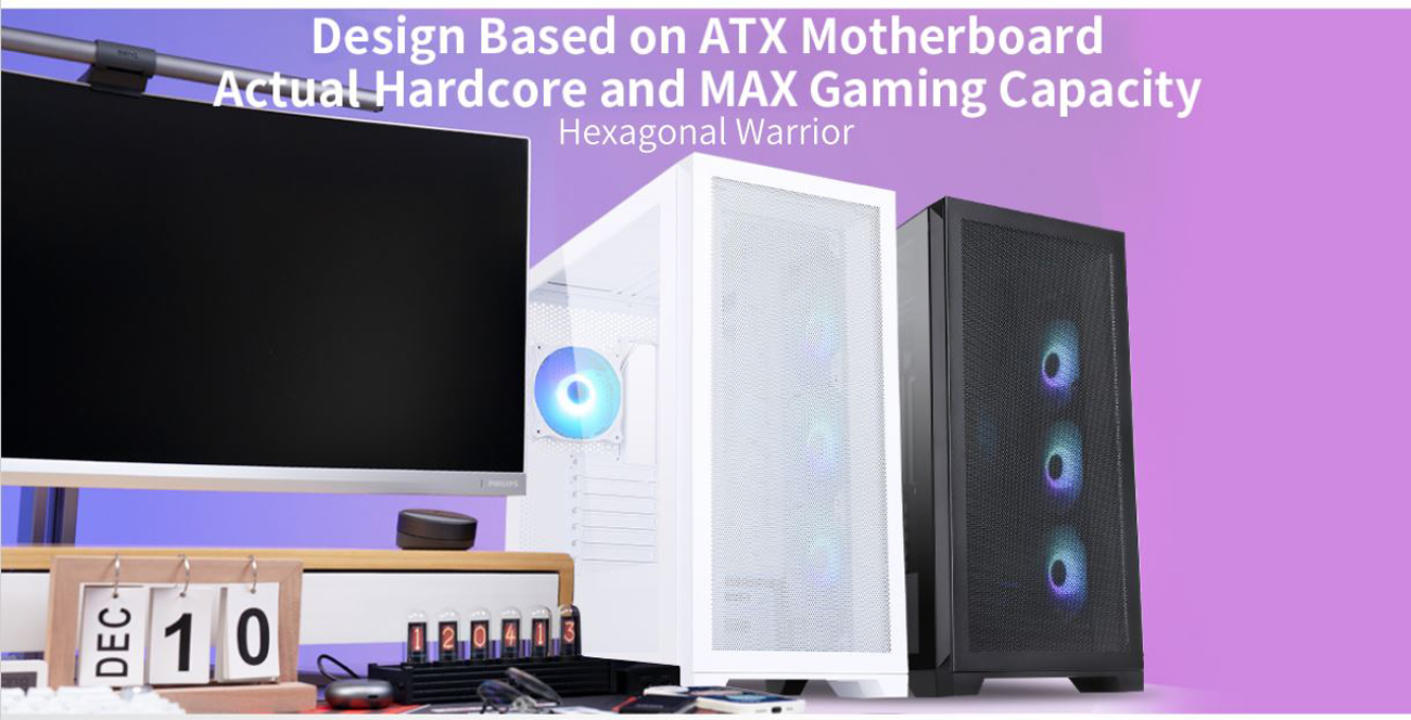 Sama TS01-RGB-BK Black Dual USB3.0 and Type C Tempered Glass ATX Full ...