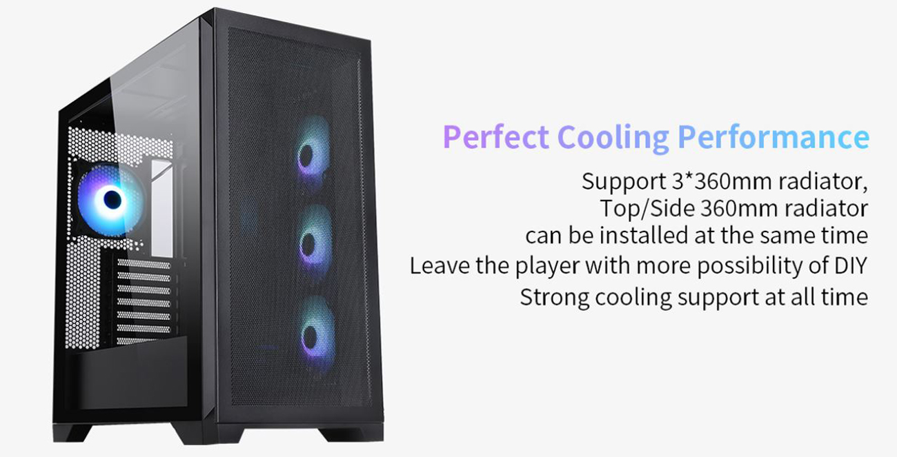 Sama TS01-RGB-BK Black Dual USB3.0 and Type C Tempered Glass ATX Full ...