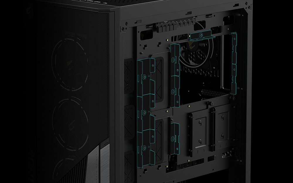 GIGABYTE AORUS C500 GLASS - Black Mid Tower PC Gaming Case, Tempered ...