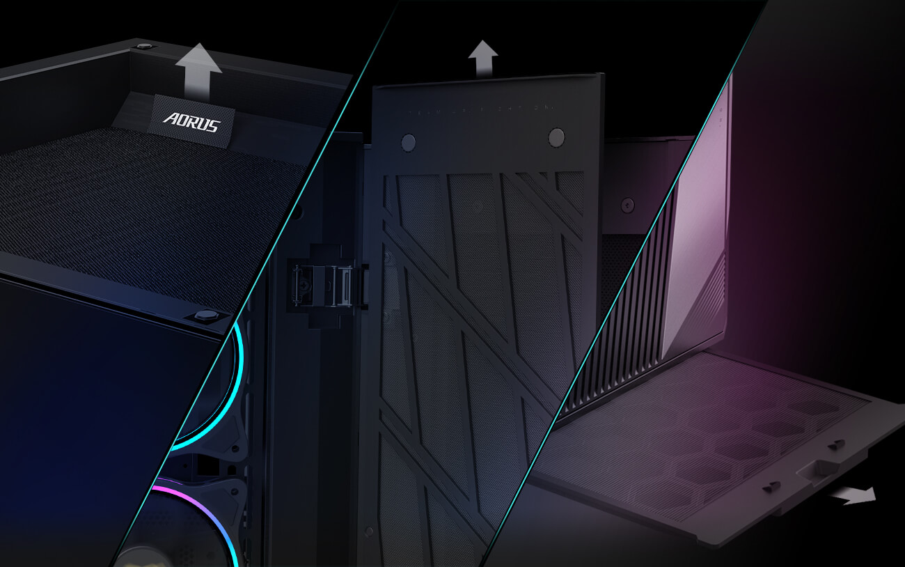 GIGABYTE AORUS C500 GLASS - Black Mid Tower PC Gaming Case, Tempered ...