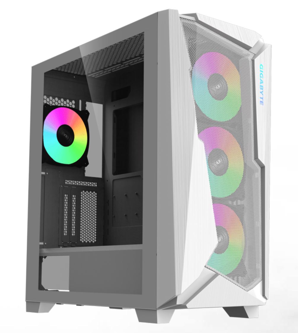 GIGABYTE C301 GLASS WHITE - White Mid Tower PC Gaming Case, Tempered ...