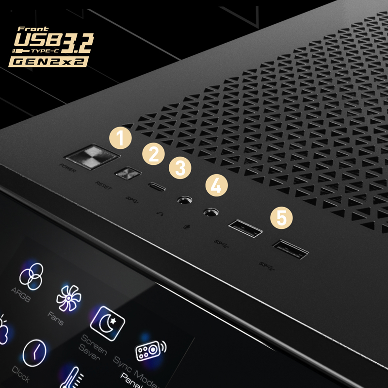 MSI MEG PROSPECT 700R Black Cases - 4 ARGB Fans - 4.3" Touch Panel ...