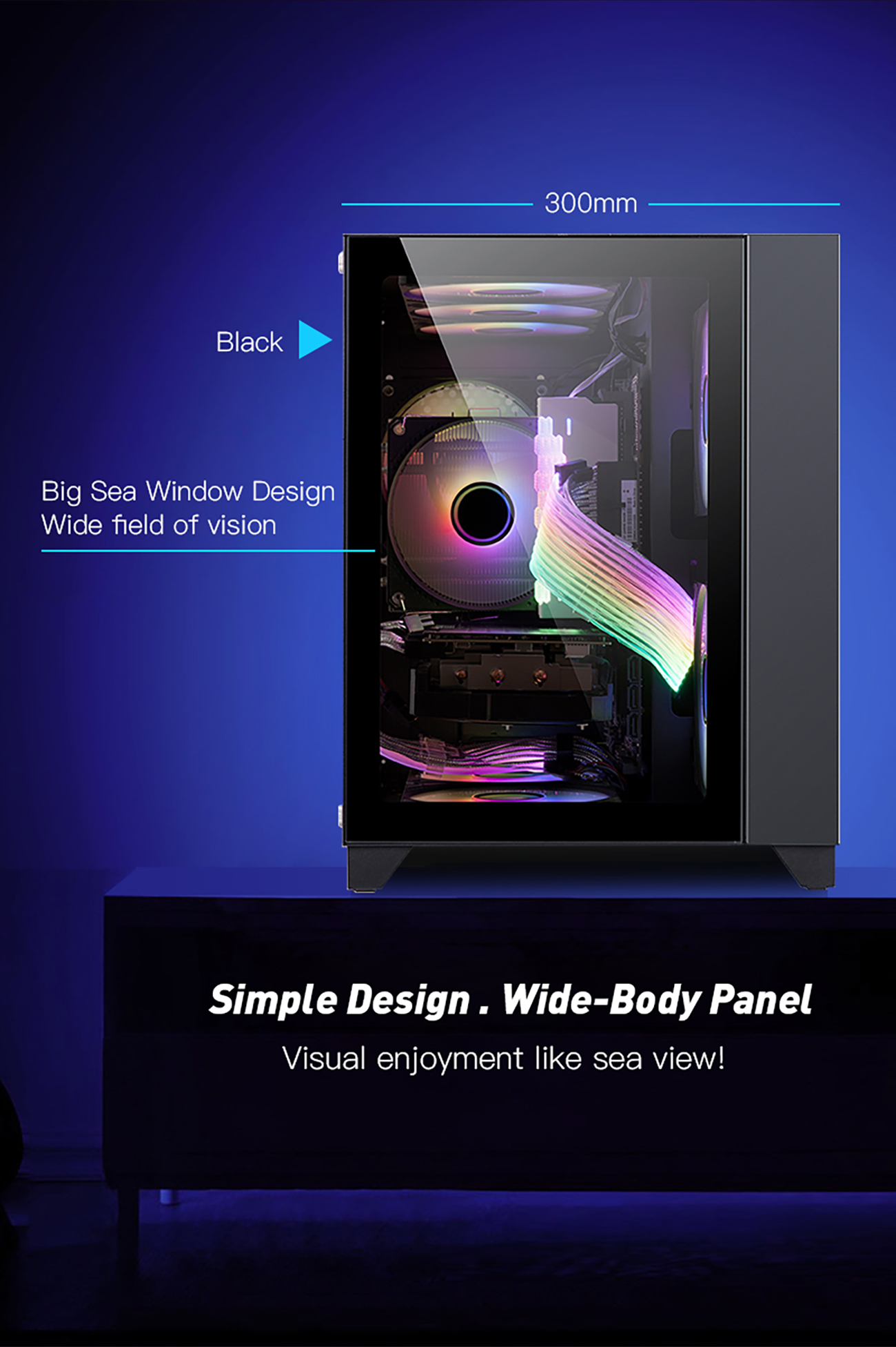 DIYPC ARGB-Q3-W White USB3.0 Tempered Glass Micro ATX Gaming Computer ...