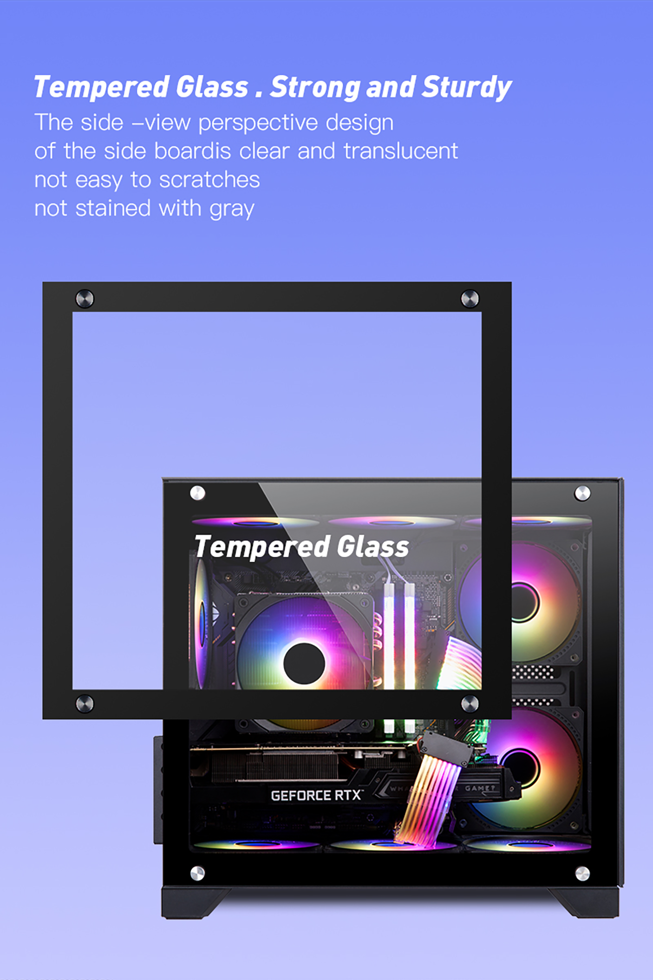 DIYPC ARGB-Q3-BK Black USB3.0 Tempered Glass Micro ATX Gaming Computer ...