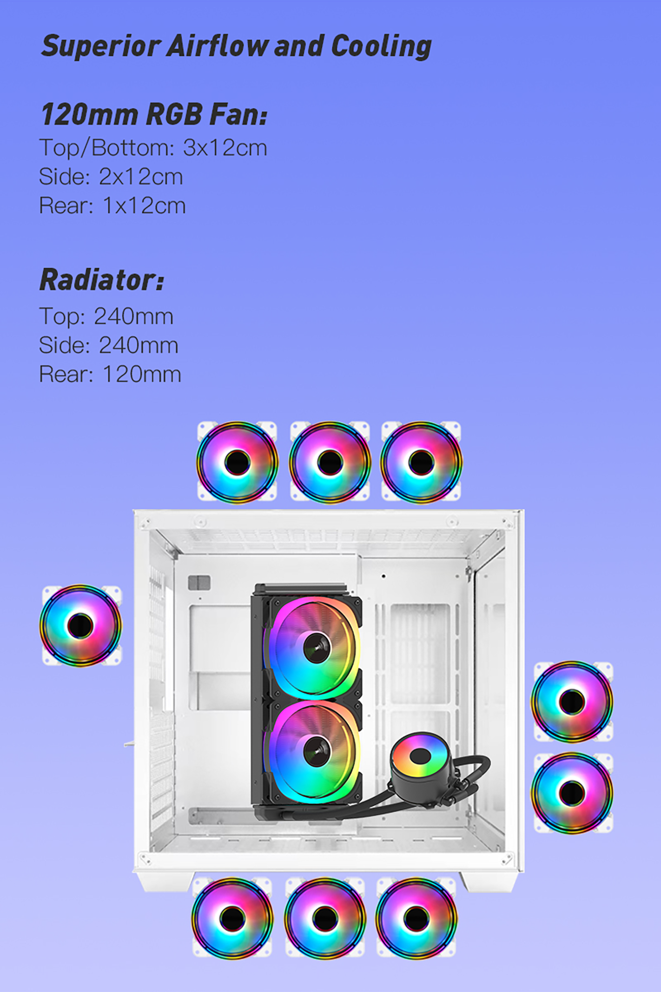 DIYPC ARGB-Q3-BK Black USB3.0 Tempered Glass Micro ATX Gaming Computer ...