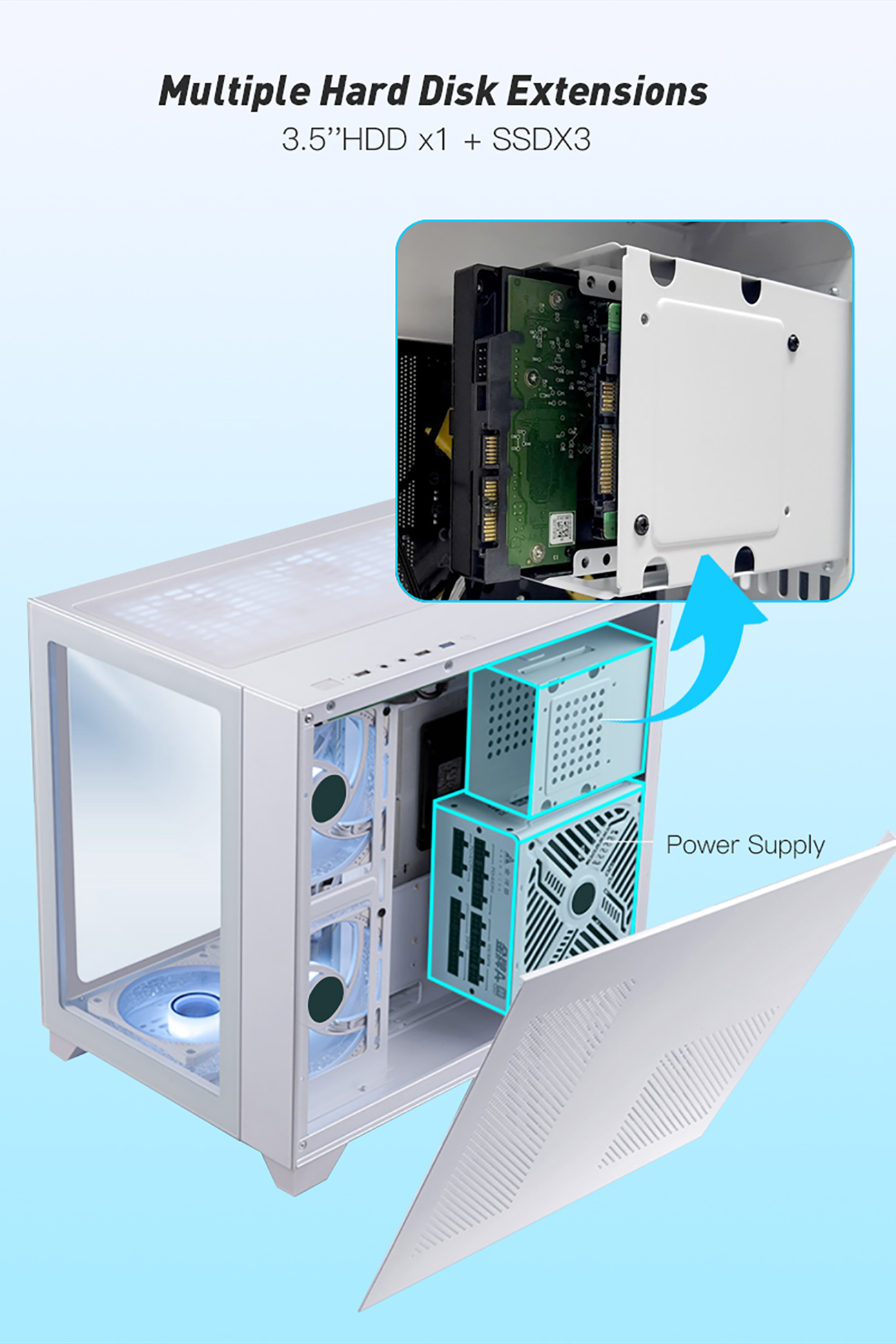 DIYPC ARGB-Q3-BK Black USB3.0 Tempered Glass Micro ATX Gaming Computer ...