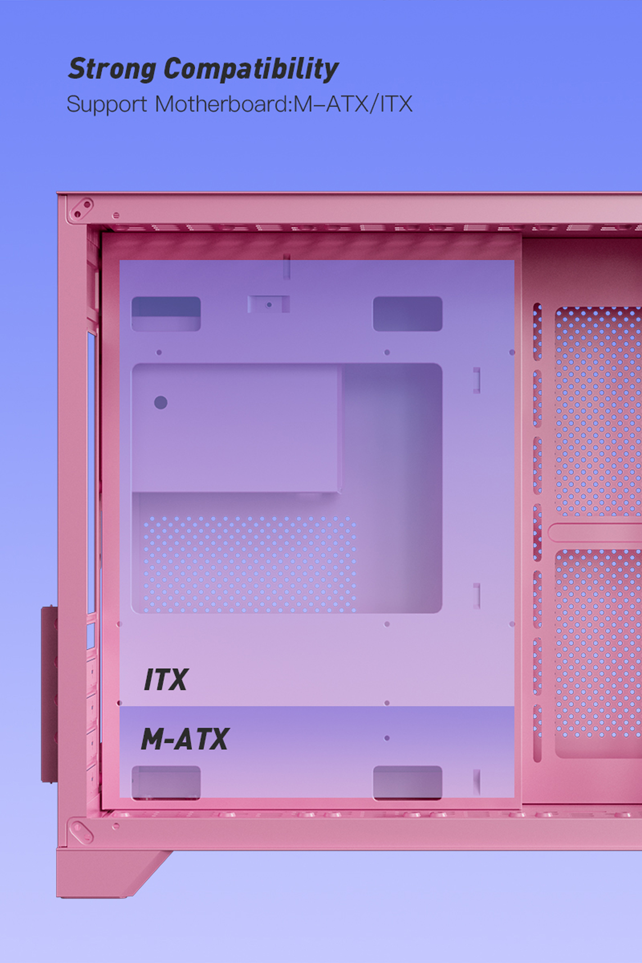 DIYPC ARGB-Q3-Pink Pink USB3.0 Tempered Glass Micro ATX Gaming Computer ...