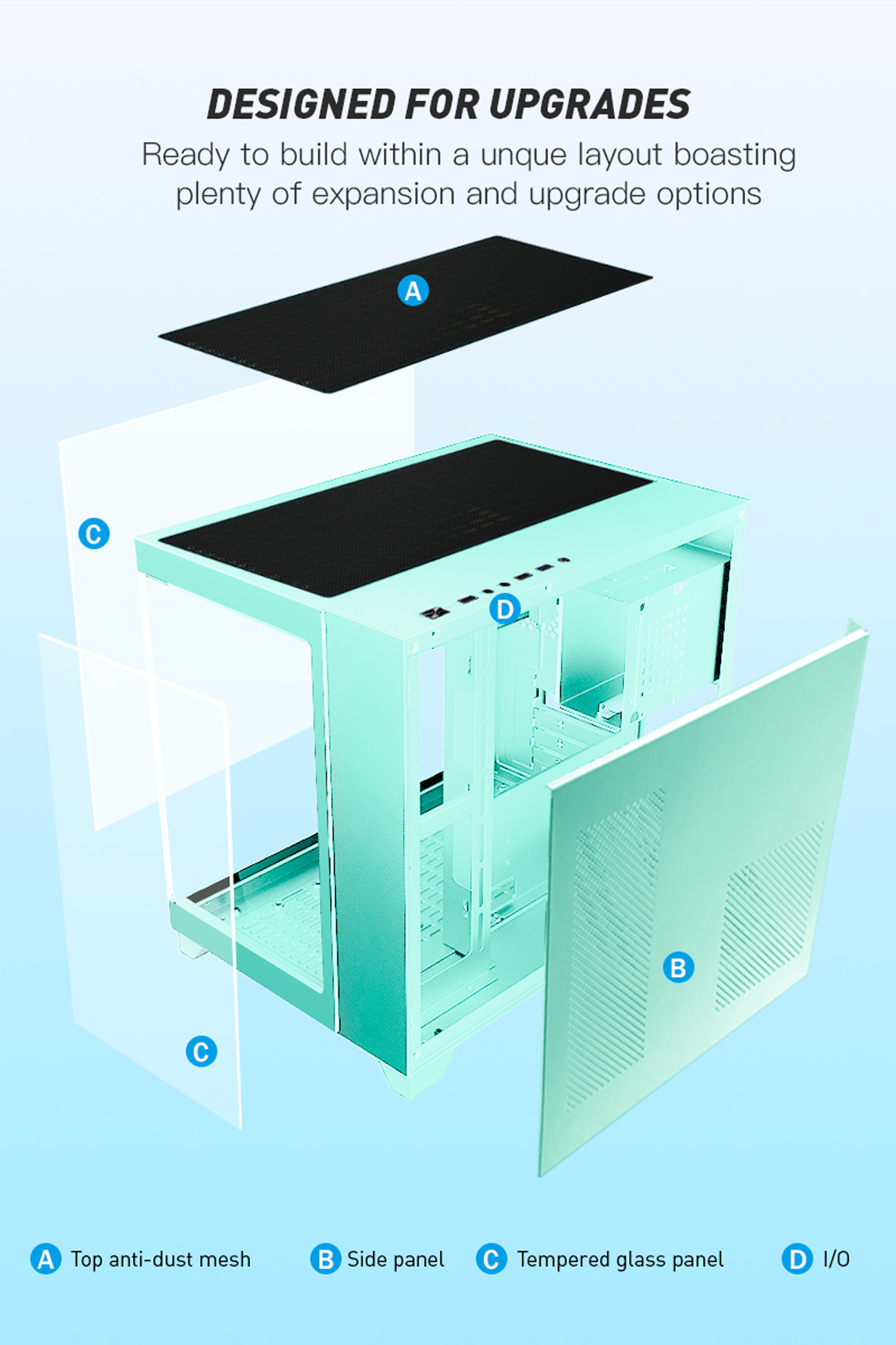 DIYPC ARGB-Q3-Green USB3.0 Tempered Glass Micro ATX Green Gaming ...