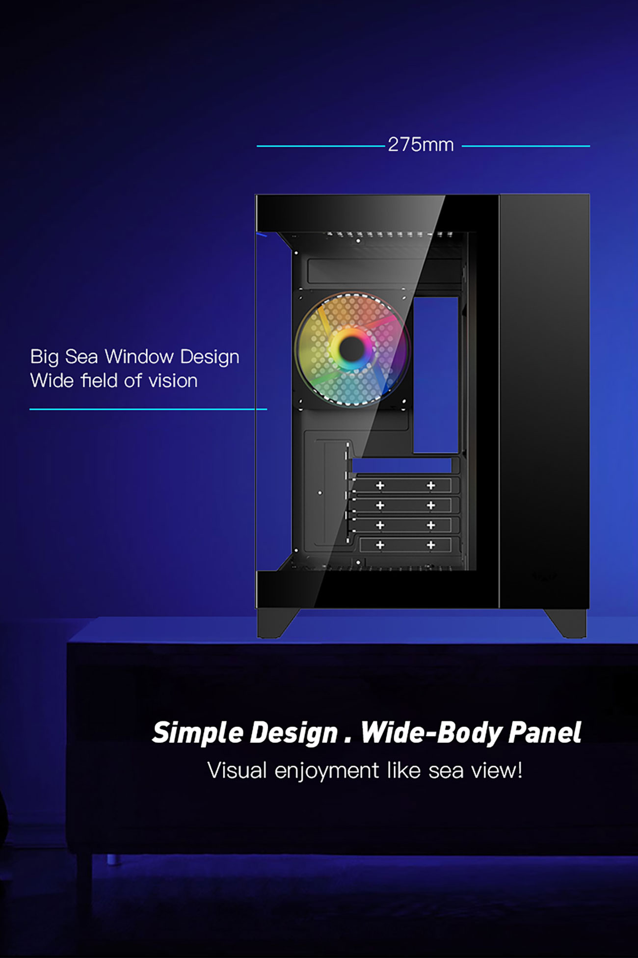 DIYPC ARGB-Q01-Bk Black USB3.0 Tempered Glass Micro ATX Gaming Computer ...