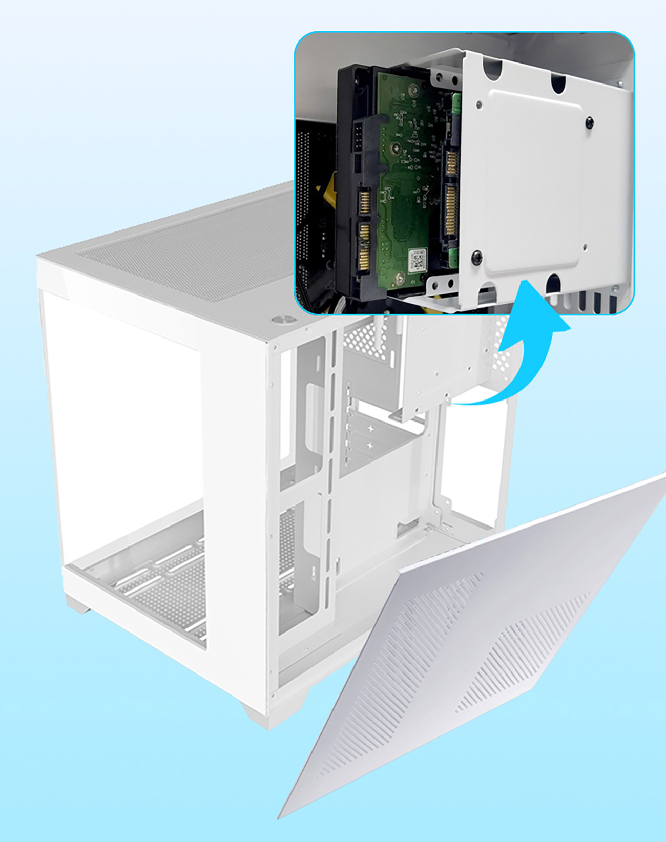 DIYPC DIY-CUBE01-W White USB3.0 Tempered Glass Micro ATX Gaming ...