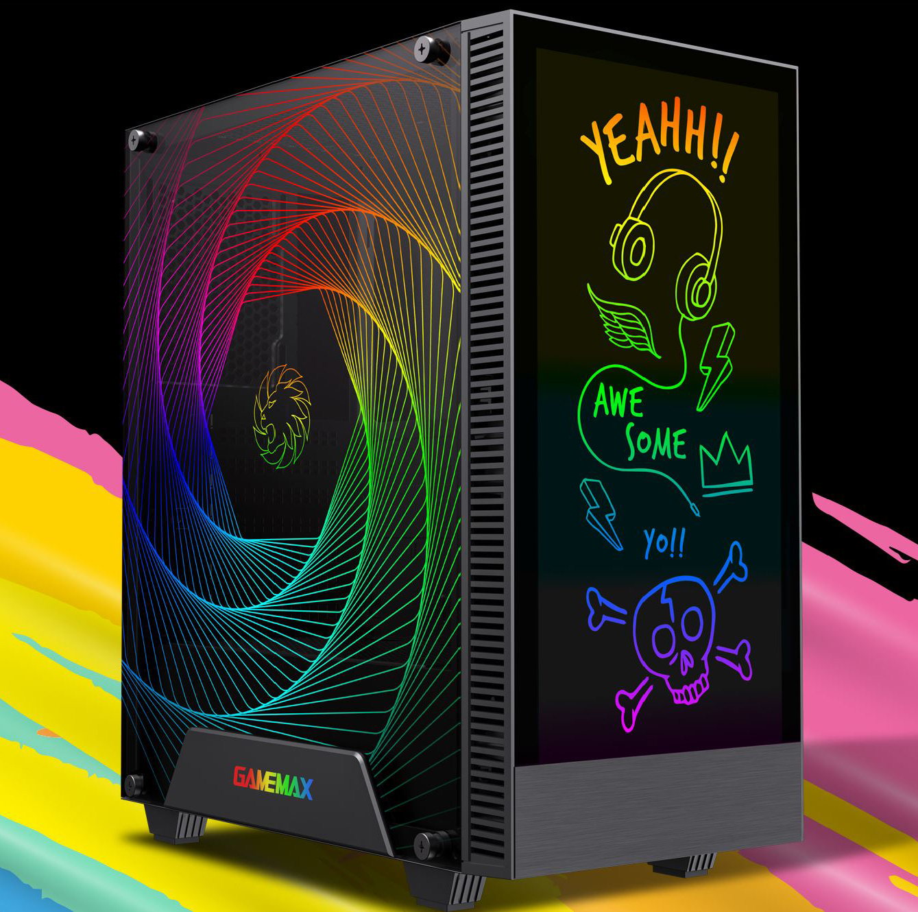 Gamemax Kreator Black USB3.0 Tempered Glass ATX Mid Tower Gaming ...