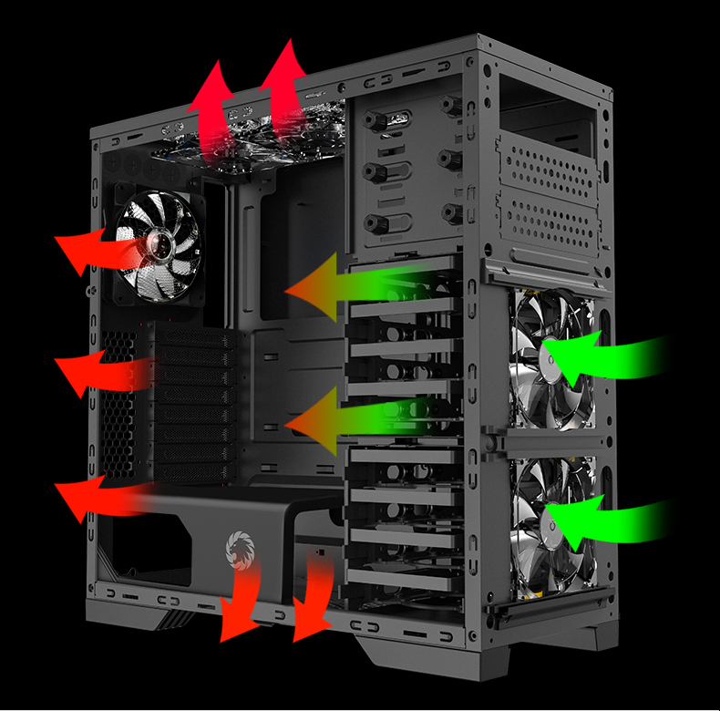 Gamemax Dragon Knight USB3.0 E-ATX Full Tower Gaming Computer Case w/ 5 ...