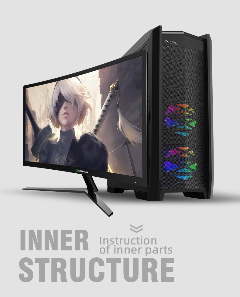 Gamemax Dragon Knight USB3.0 E-ATX Full Tower Gaming Computer Case w/ 5 ...