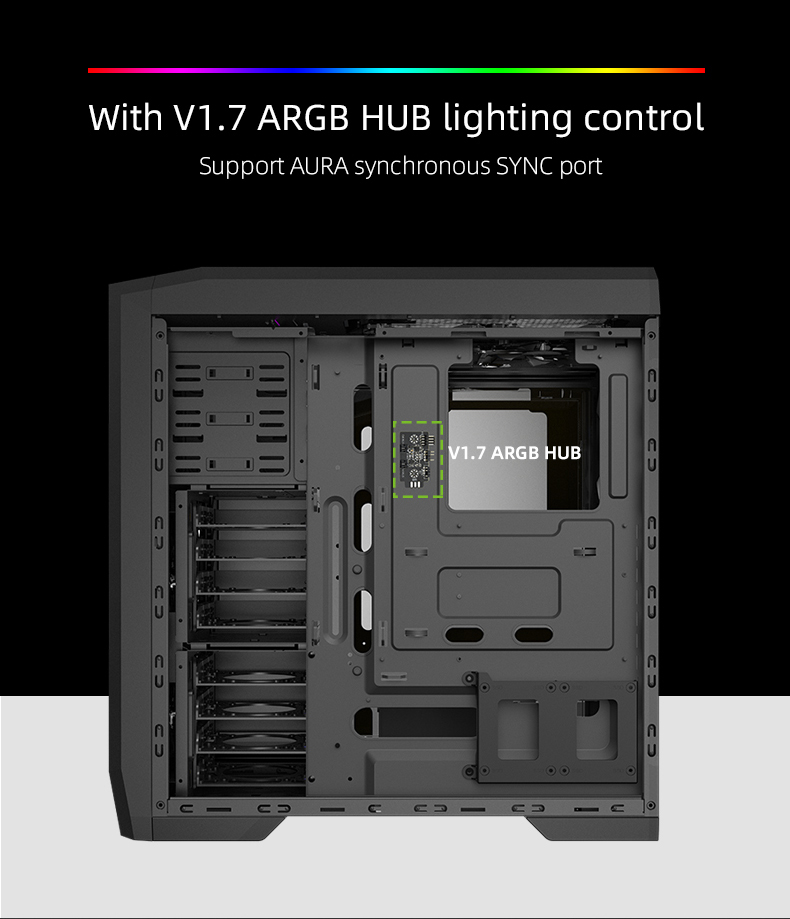 Gamemax Dragon Knight USB3.0 E-ATX Full Tower Gaming Computer Case w/ 5 ...