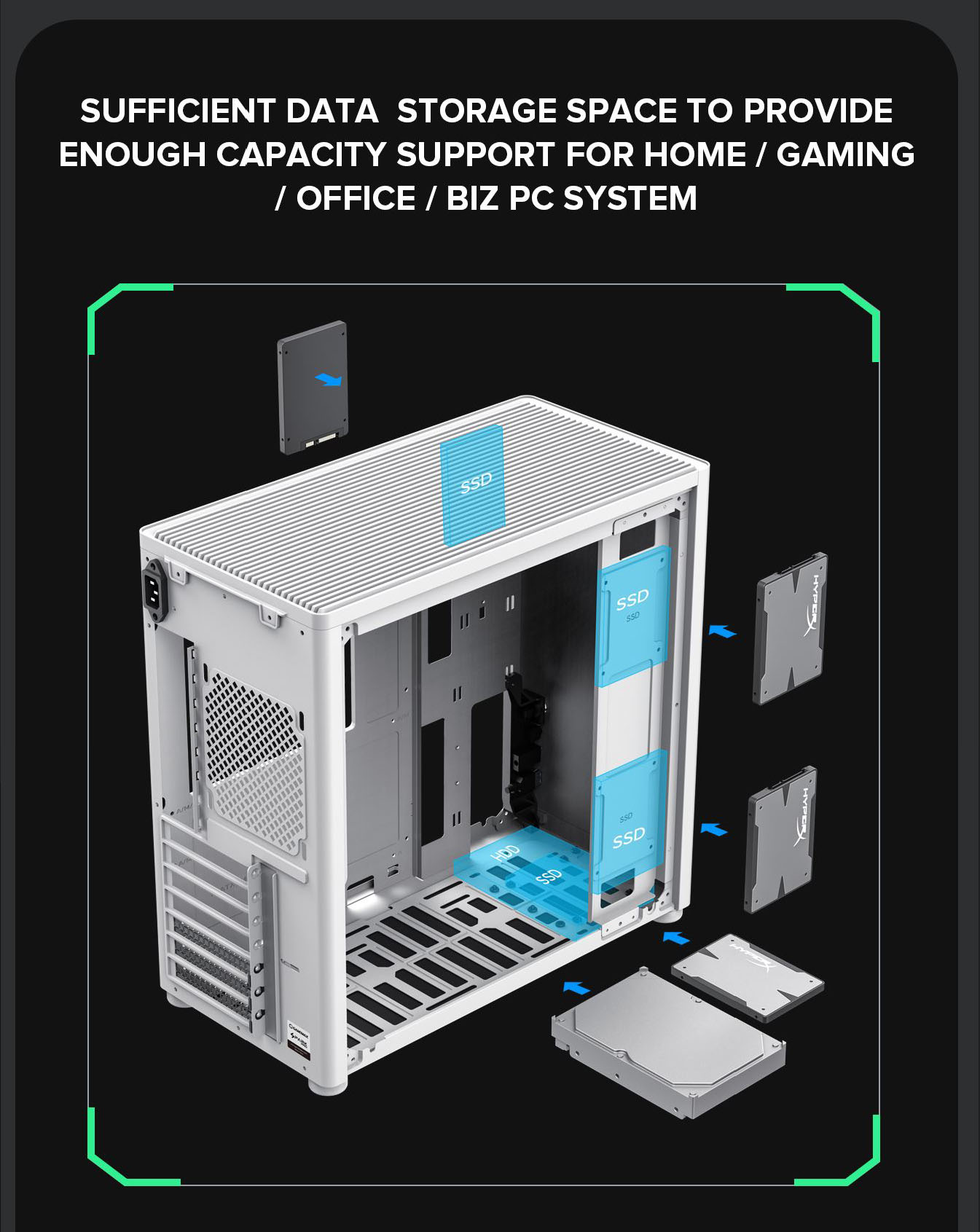 Gamemax Spark Pro Full White Steel/Tempered Glass USB3.0/Type C ATX Mid ...