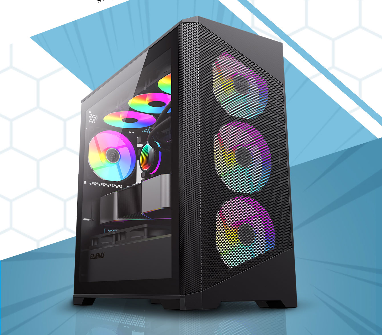 Gamemax Destroyer MB Black USB3.0 Tempered Glass Micro ATX Tower Gaming ...