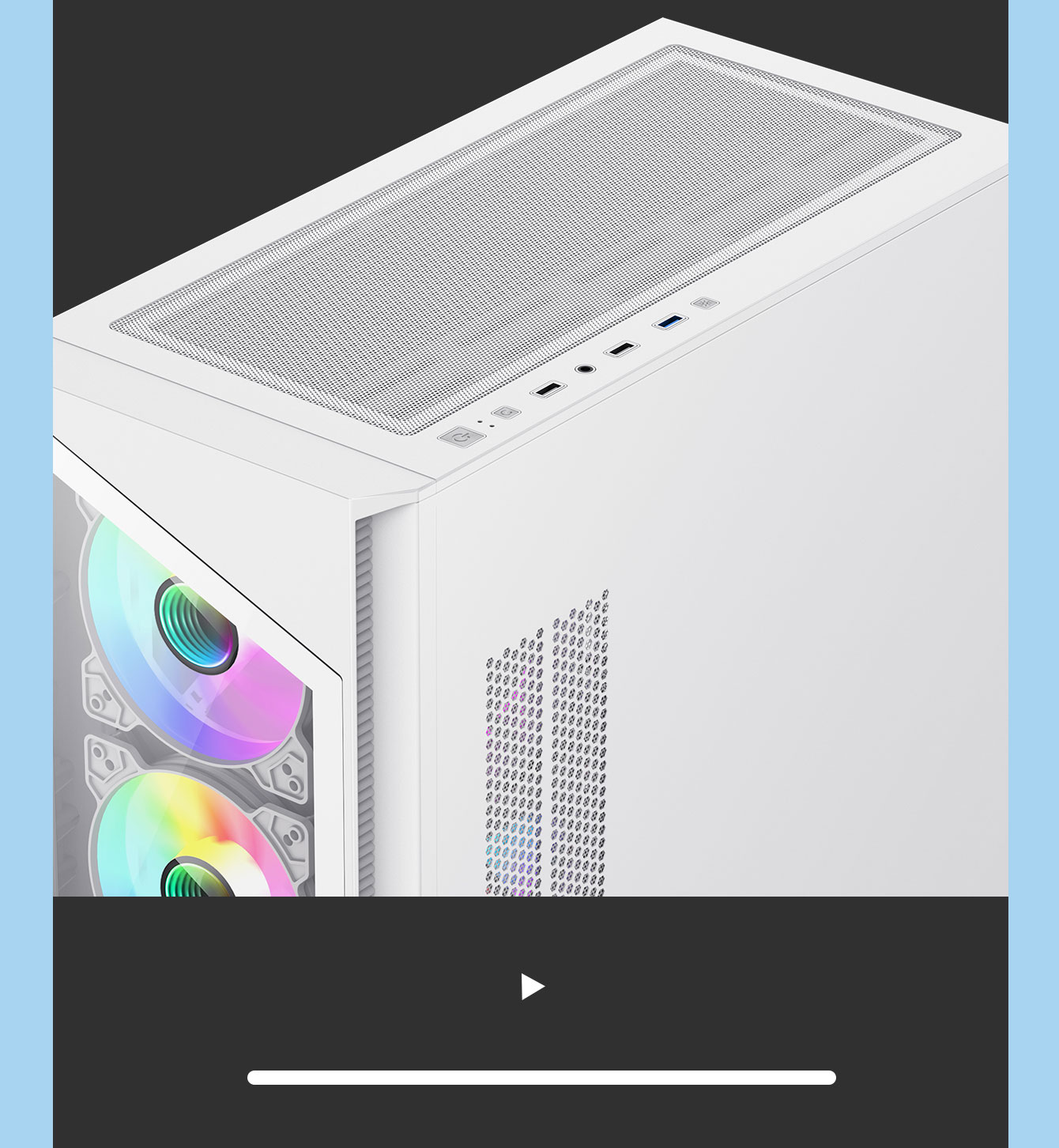 Gamemax Destroyer TGW White USB3.0 Tempered Glass Micro ATX Tower ...