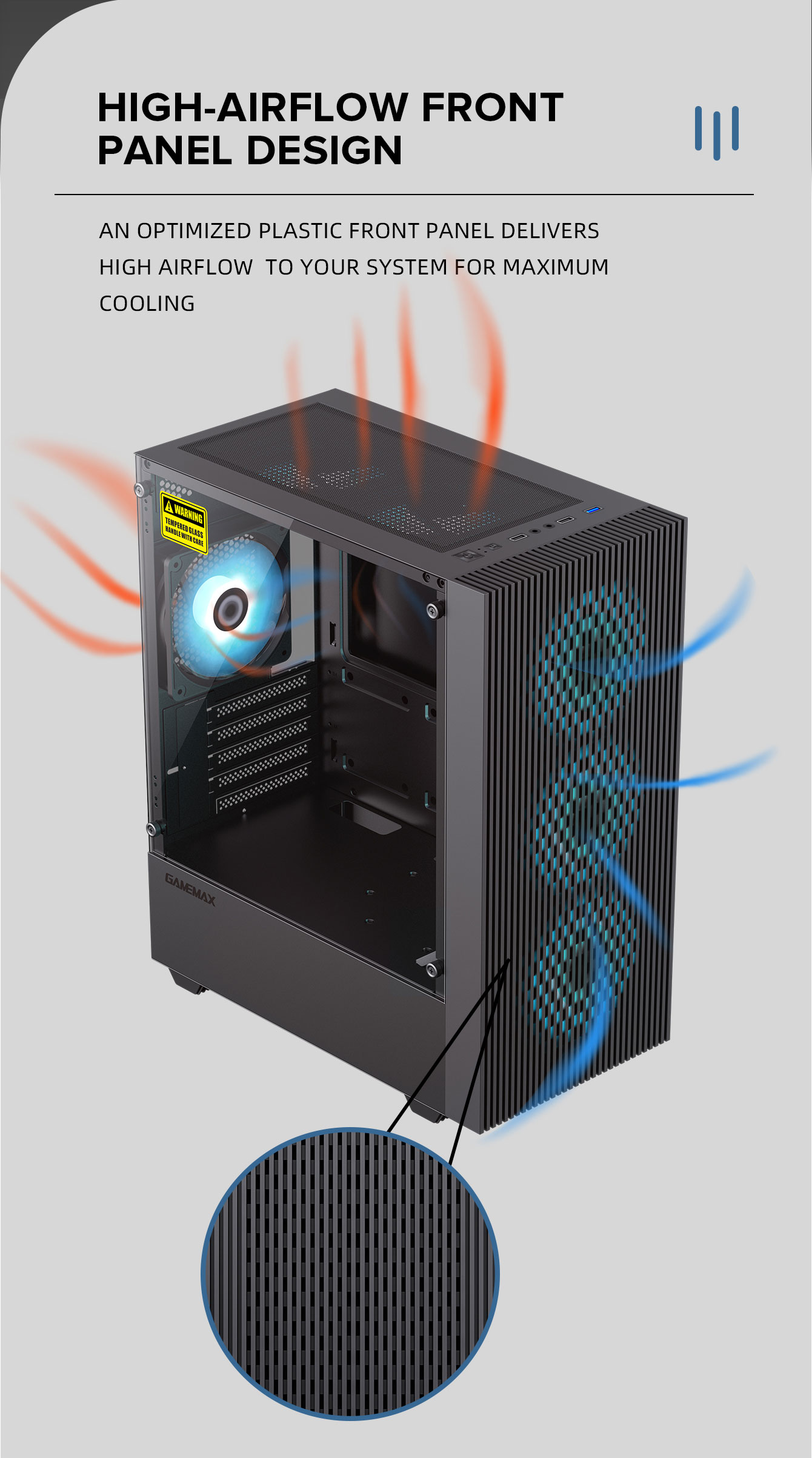 Gamemax Edge Black USB3.0 Tempered Glass Micro ATX Gaming Computer Case ...