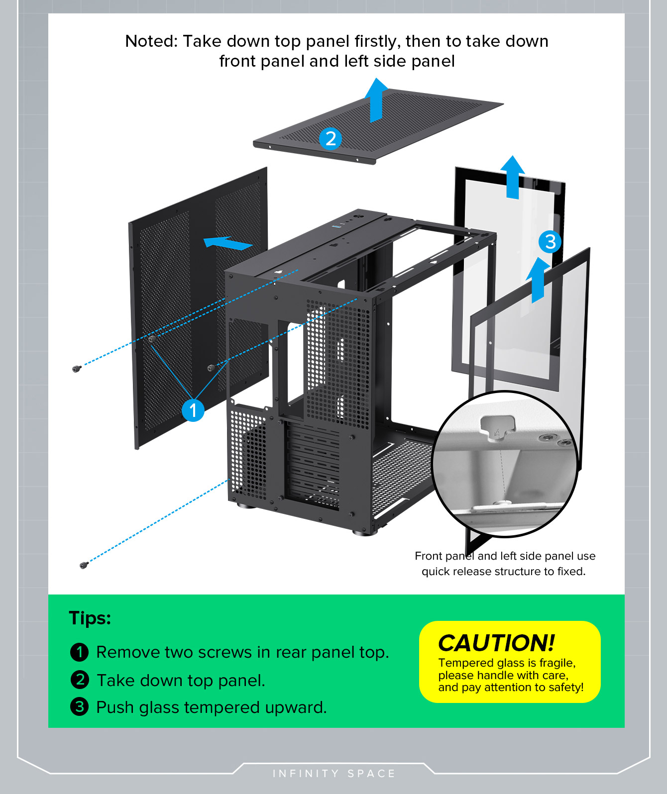 Gamemax Infinity BK Black USB3.0 /Type C Tempered Glass ATX Mid Tower ...