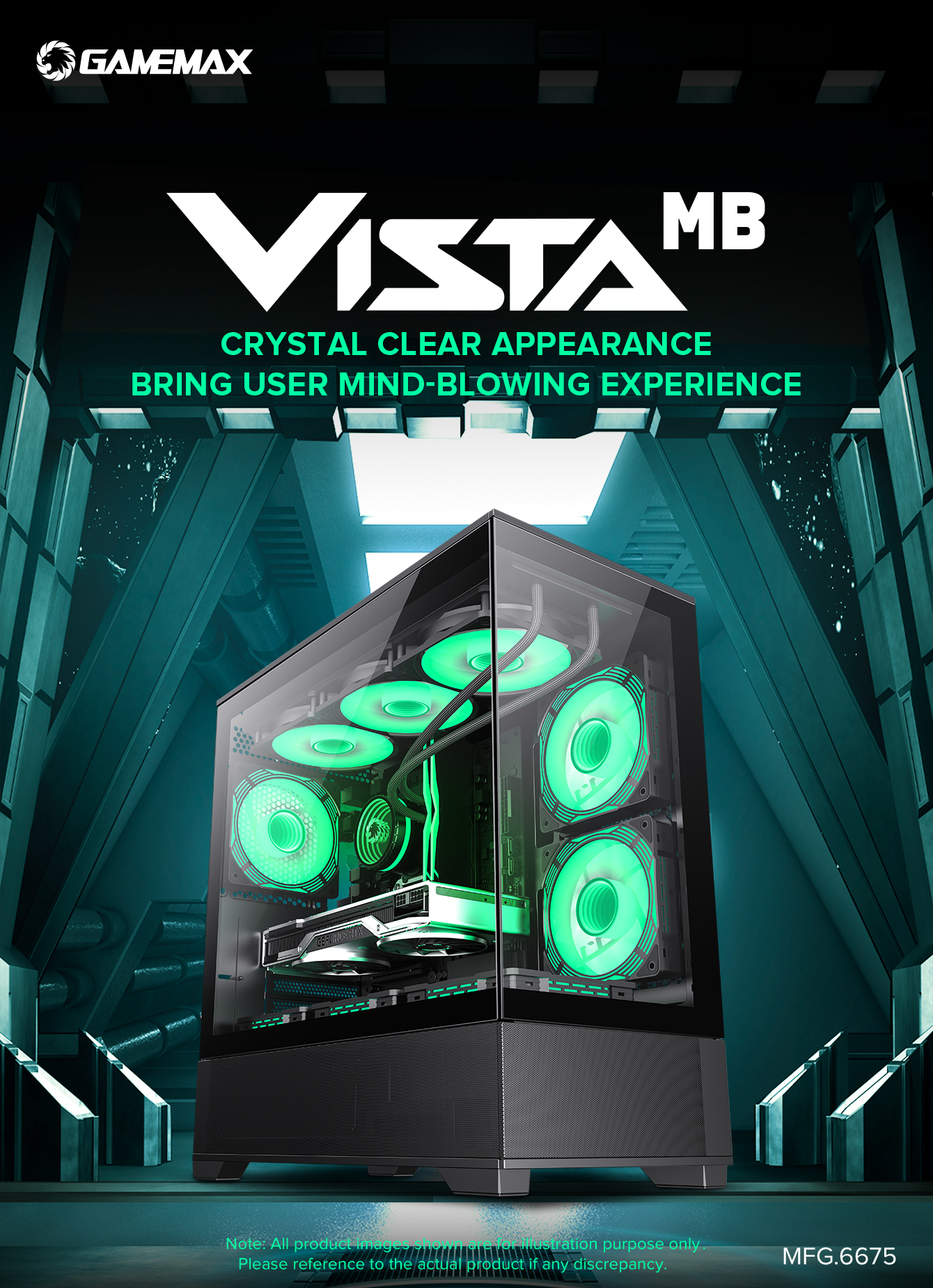GAMEMAX VISTA MB Black USB3.0 Micro-ATX Tower Tempered Glass Computer ...