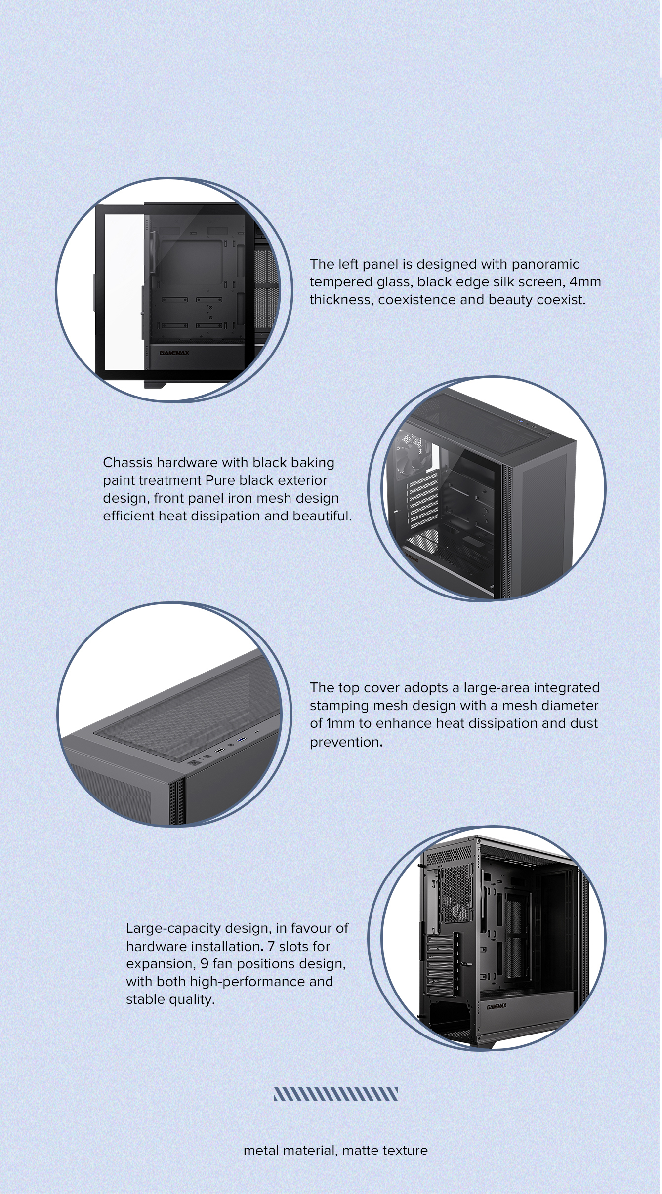 GAMEMAX Quest Black E-ATX PC Gaming Case-Pre-Installed 1X 120mm Black ...