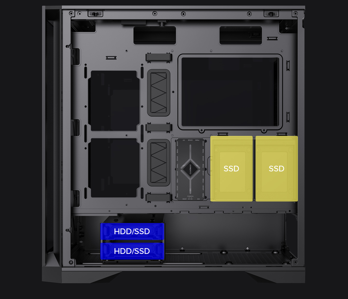 GAMEMAX Leader TG Black Full Tower Computer Case-Micro ATX / ATX / ITX ...